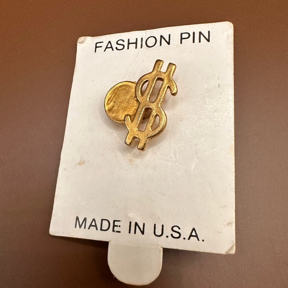 Jewelry | Vintage Money Symbol Fashion Pin | Poshmark